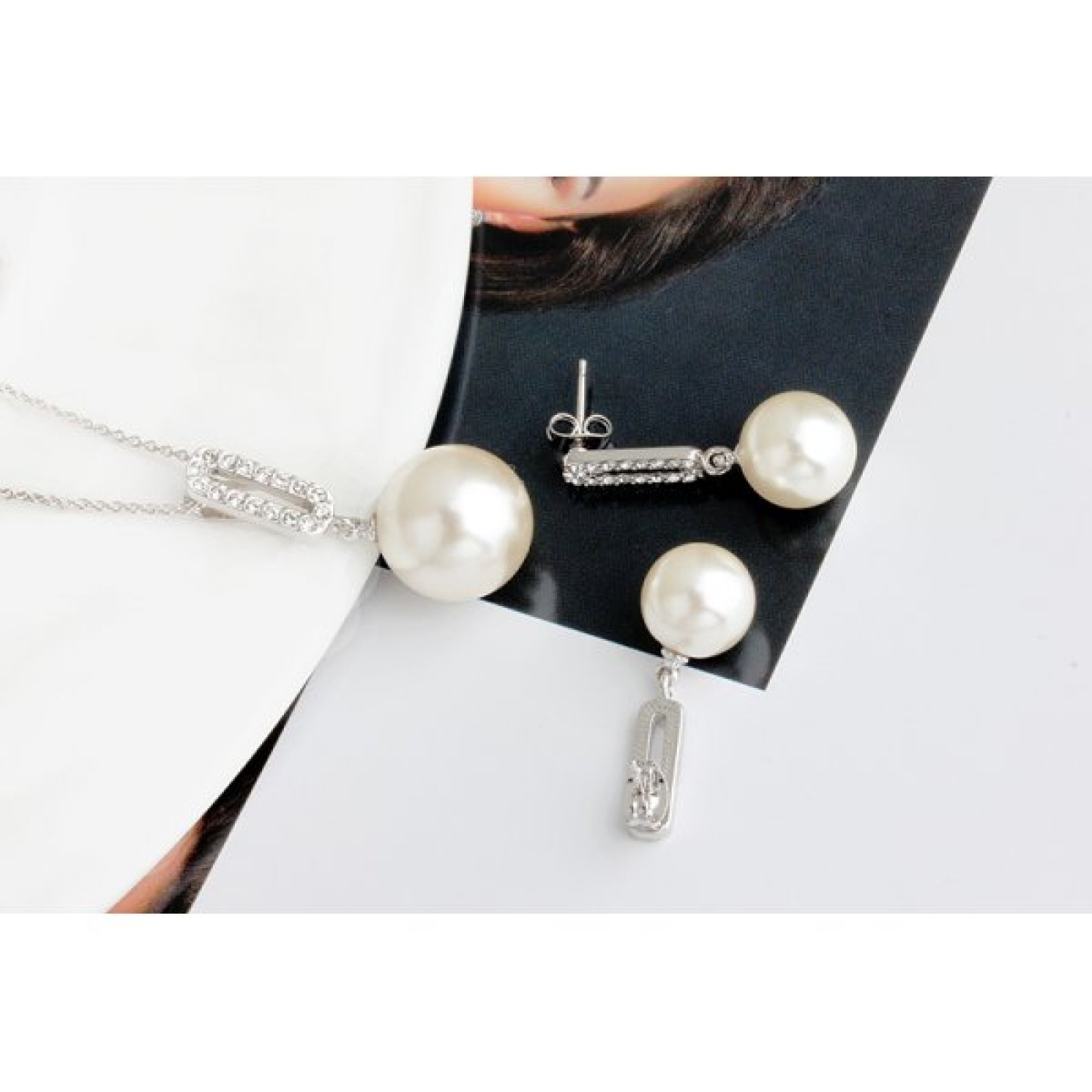 Set argint cu perle si elemente swarovski Oriental