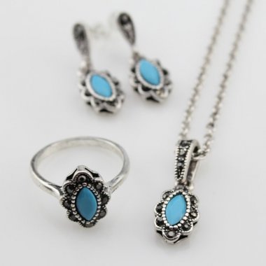 Ceas argint femei cu marcasite Sense